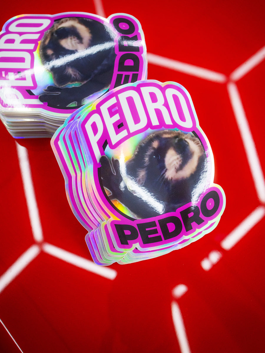 'Pedro Pedro' Oil Slick Sticker Holo – Colorblindvisuals